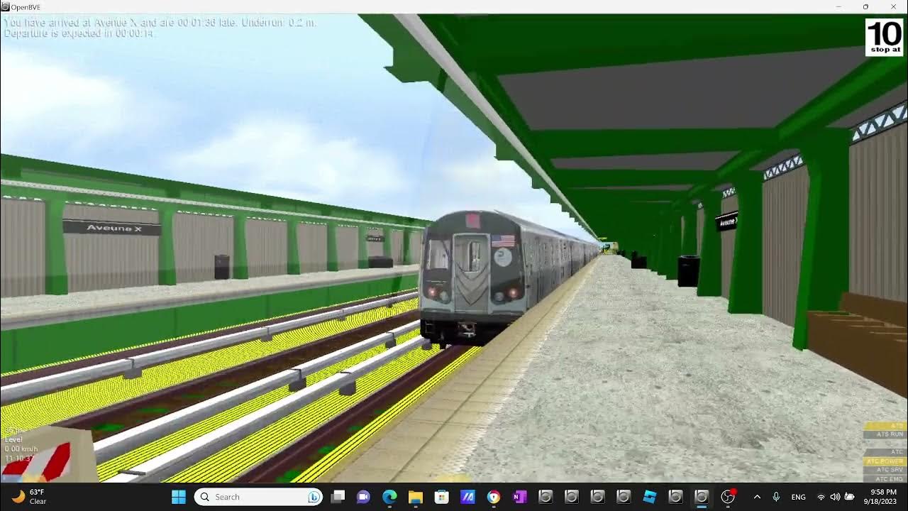 Openbve 2011 R160A Alstom F Train Arriving & Departing at Avenue X - YouTube