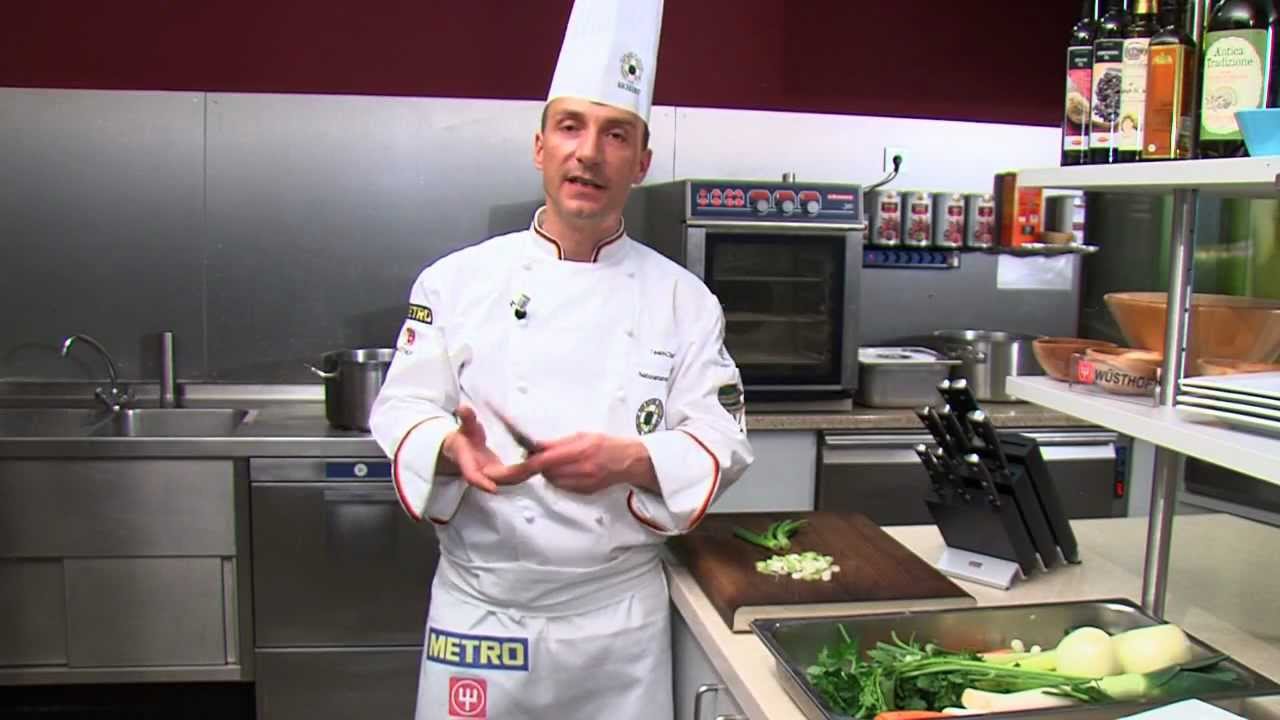 Chef's knife cutting technique - YouTube