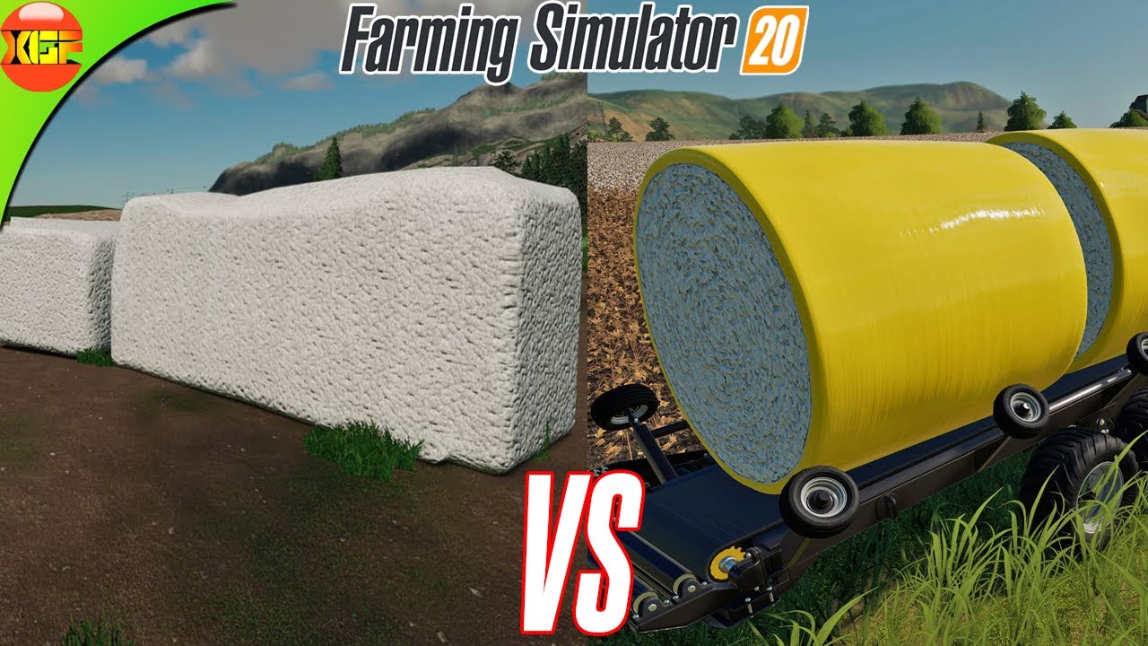 Round Cotton Bale VS Square Cotton Bale Farming Simulator 20 #Shorts ...