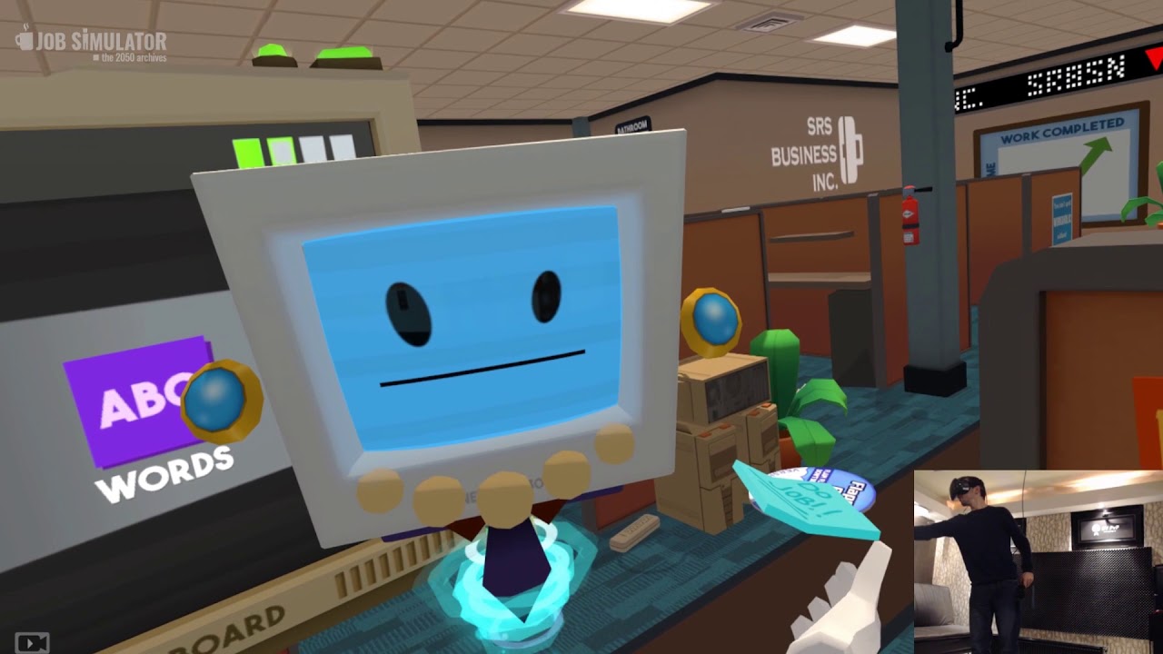 Job simulator (HTC VIVE gameplay) La birou - YouTube