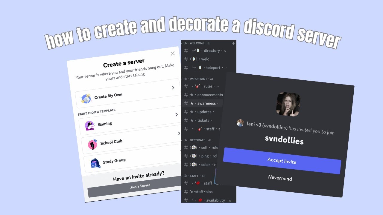 How to make a discord server pt 1 layout + decoration - YouTube