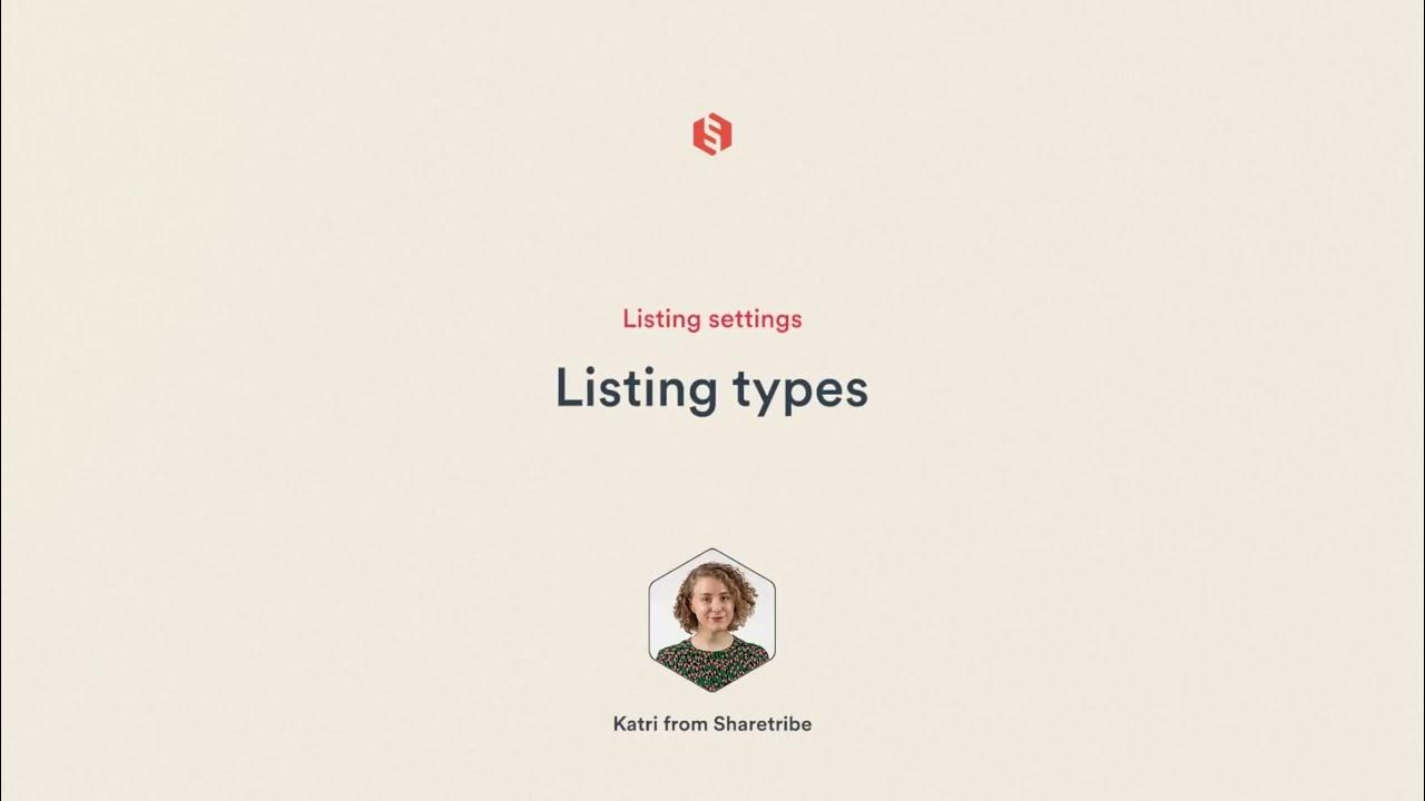 How to set up a listing type | Sharetribe Tutorial - YouTube