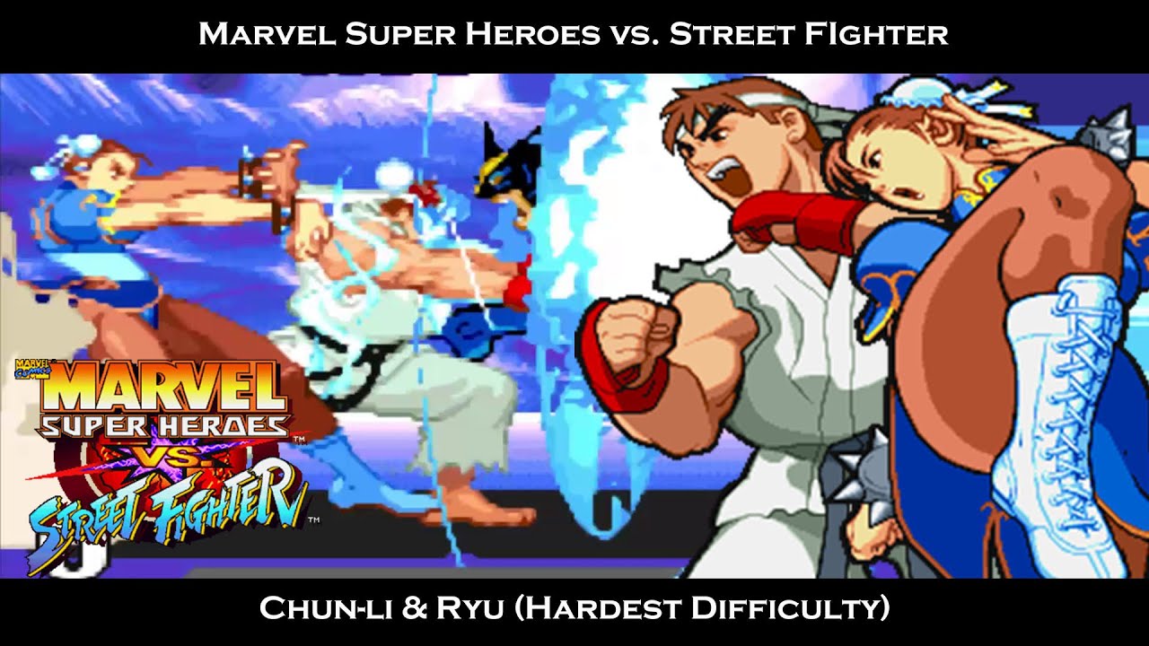 Marvel Super Heroes vs. Street Fighter - Chun-li & Ryu (Hardest ...