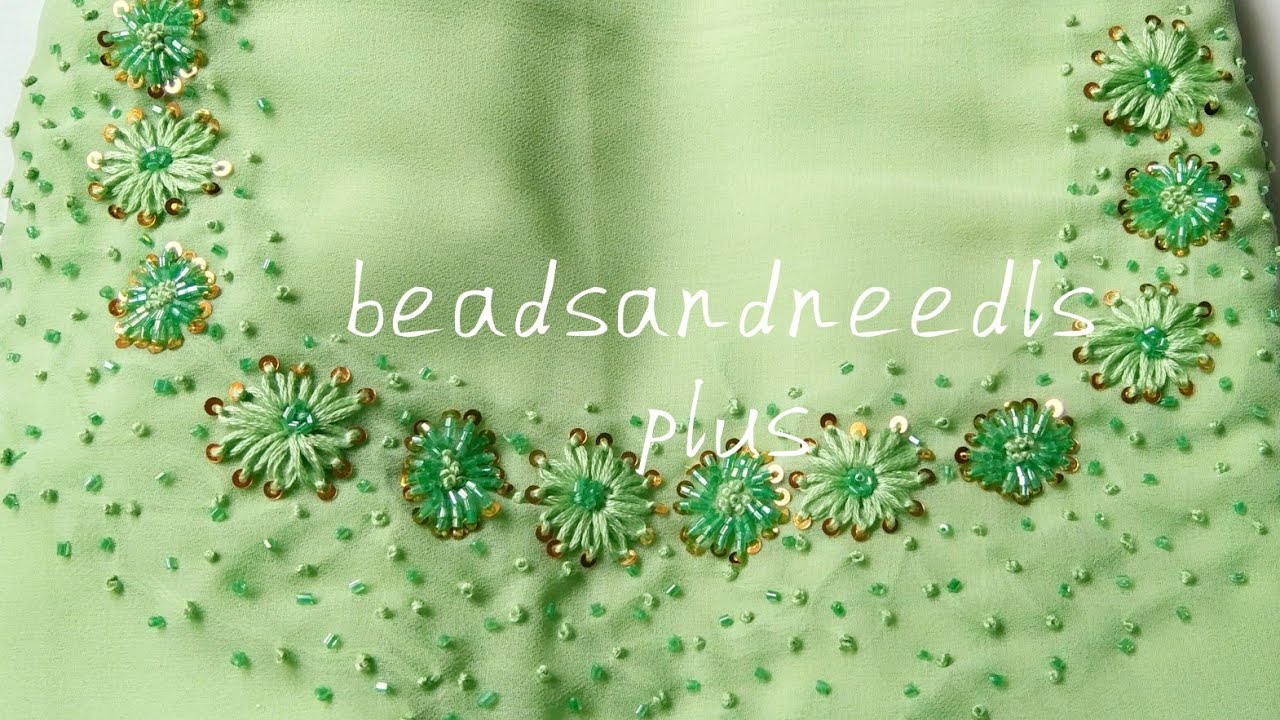 easy neck design.. beads work - YouTube
