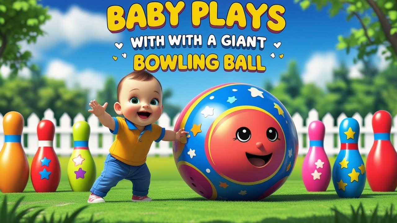 Baby Plays with a Giant Bowling Ball | Learn Colors & Fun Nursery ...