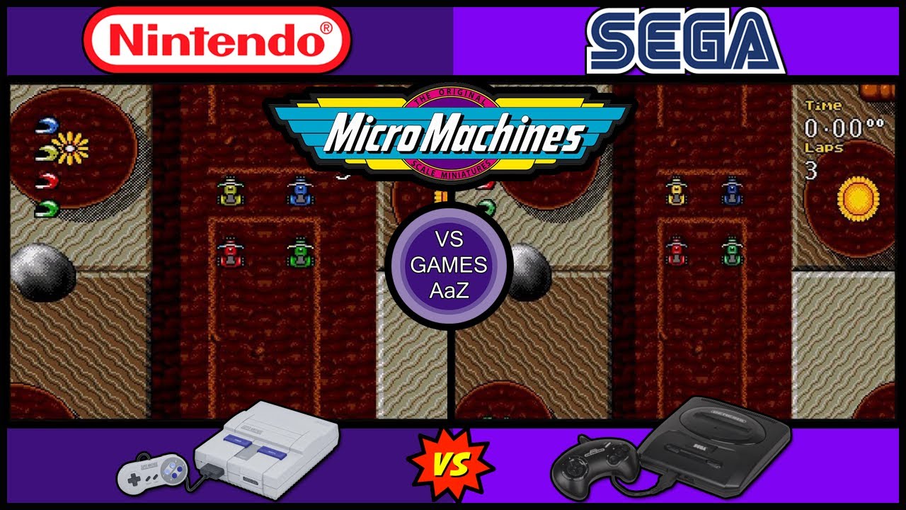 Micro Machines 2: Turbo Tournament(Super Nintendo VS Sega Genesis)side ...