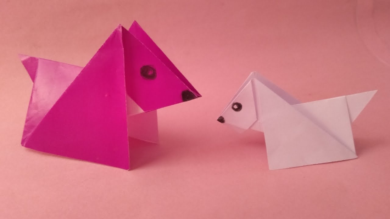 how to make an origami dog easy - paper dog easy - easy origami - YouTube