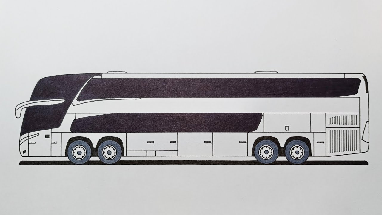 How to draw a BUS - YouTube