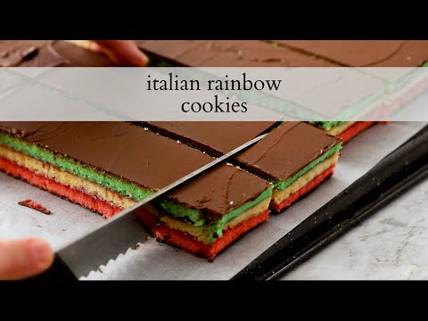 Italian Rainbow Cookies (Tri-Color Cookies) - YouTube