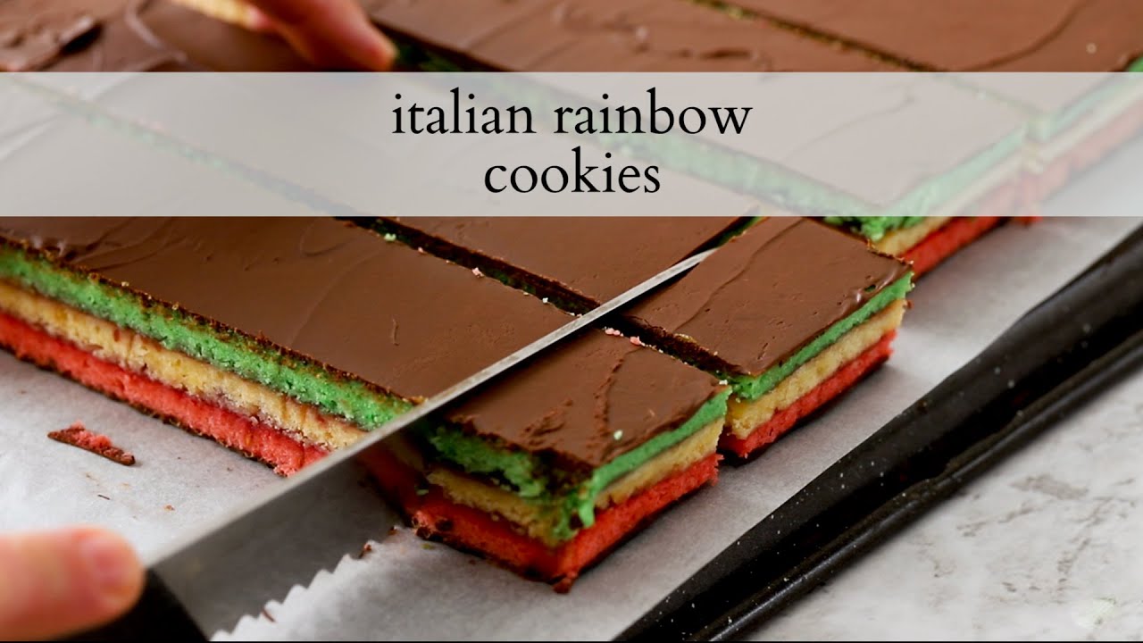 Italian Rainbow Cookies (Tri-Color Cookies) - YouTube