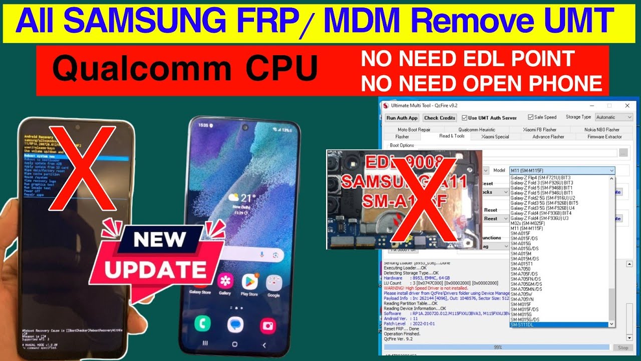 All Samsung Frp MDM Unlock without Edl Qualcomm Cpu By Umt | Samsung ...
