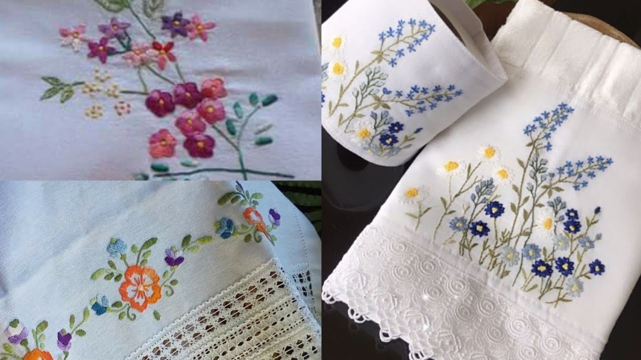 Elegant And Pretty Table cloth hand Embroidery Designs||embroidery ...