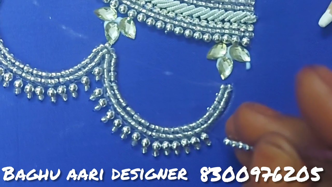 Jari work||silver jari||ideas for beginners ||simple work - YouTube