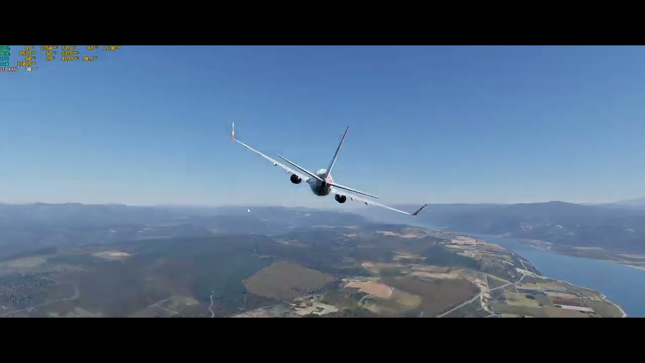 X-Plane 12.2.1 with Intel Arc B570 at 2560x1080p with high graphics ...