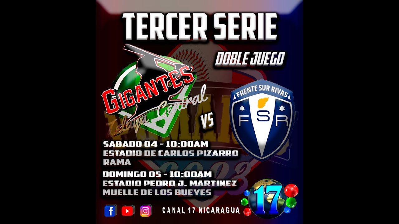 Serie #3, Juego #4 . Frente Sur Rivas vs Gigantes de Zelaya Central ...