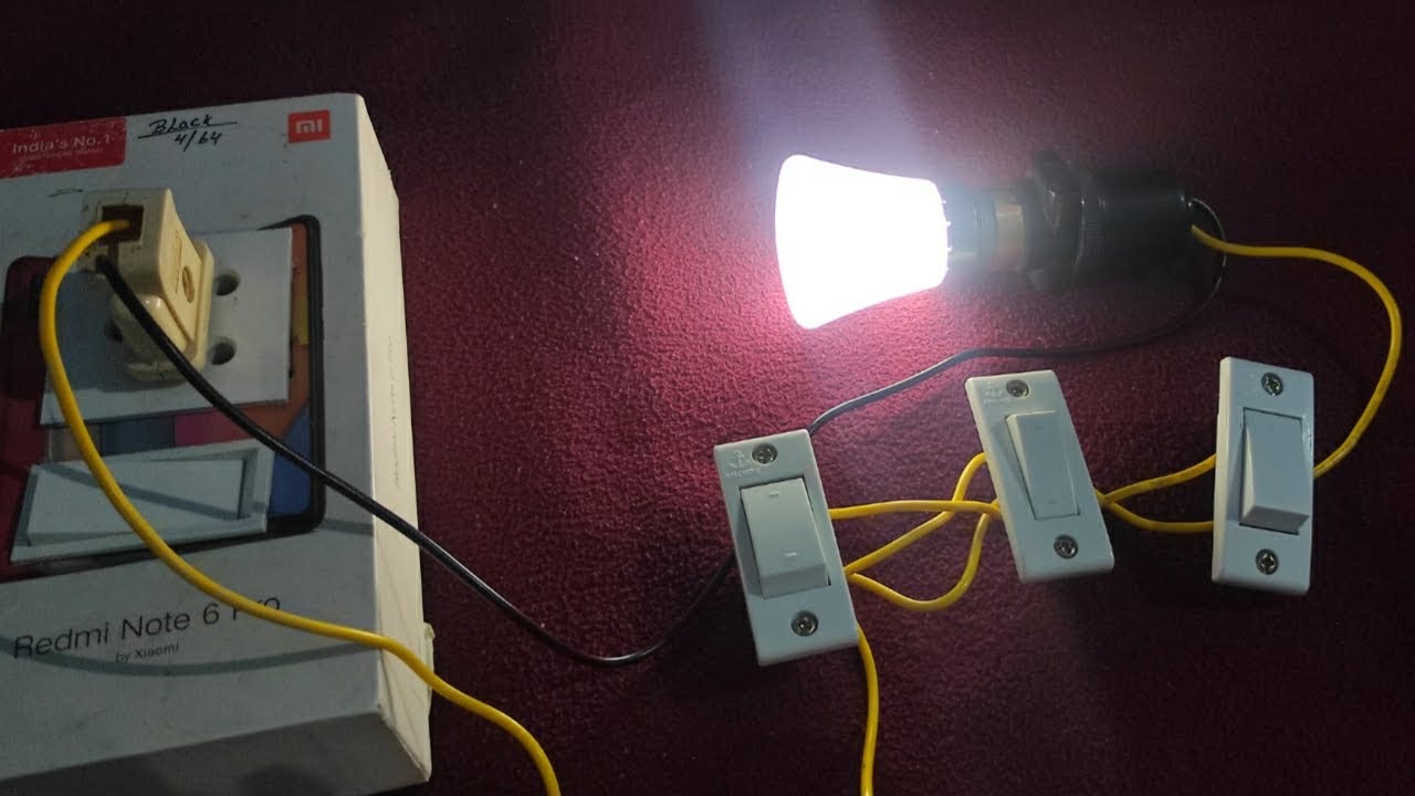 1 holder bulb 3 two way swich control - YouTube