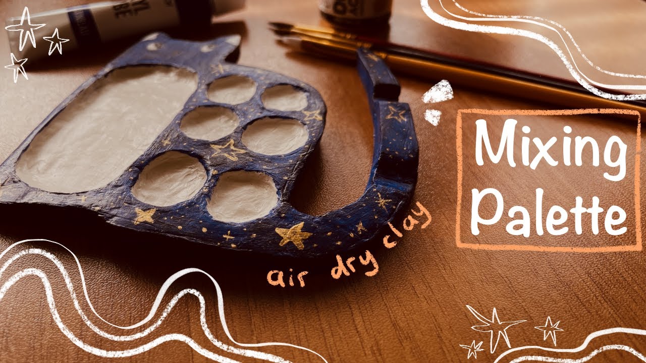 DIY Air Dry Clay | Make a Mixing Palette + Brush Rest - YouTube