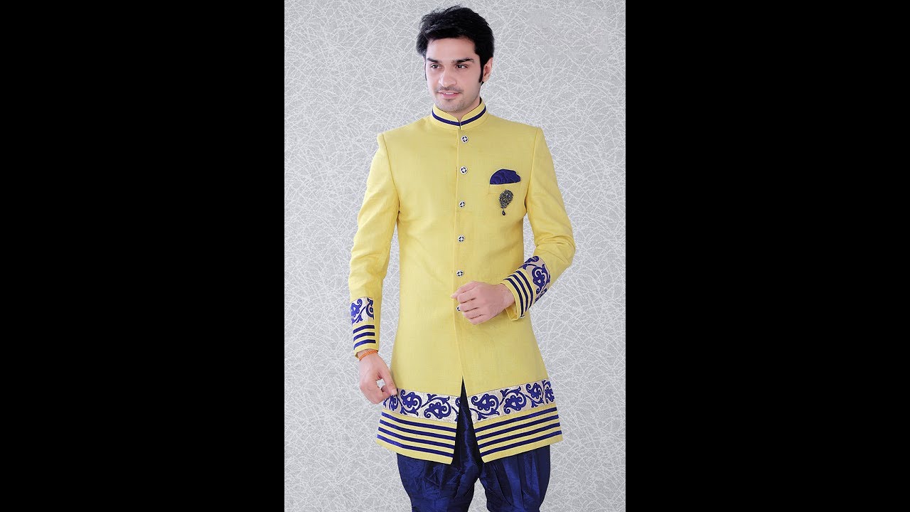 Yellow Sherwani designs for mens- Yellow sherwani collection 2017 - YouTube
