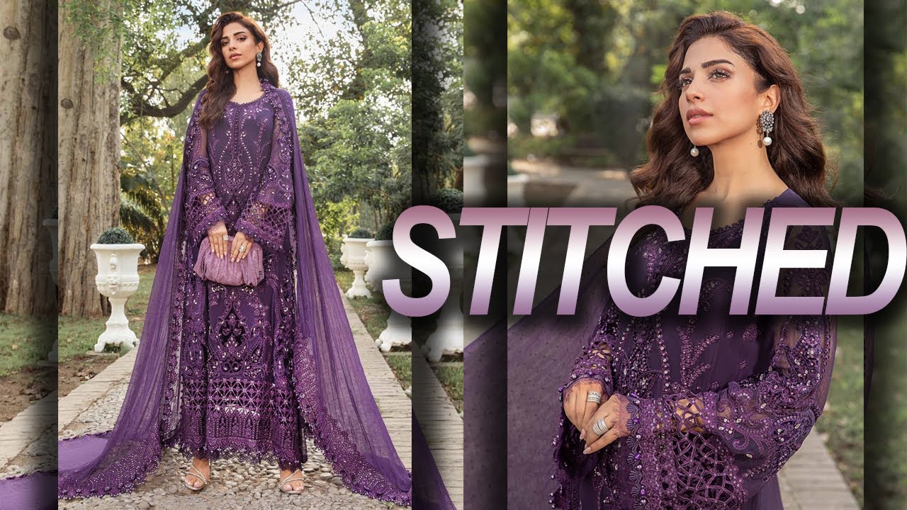 Maria B Embroidered Chiffon Collection 2024 STITCHED Dress | Code D2 ...