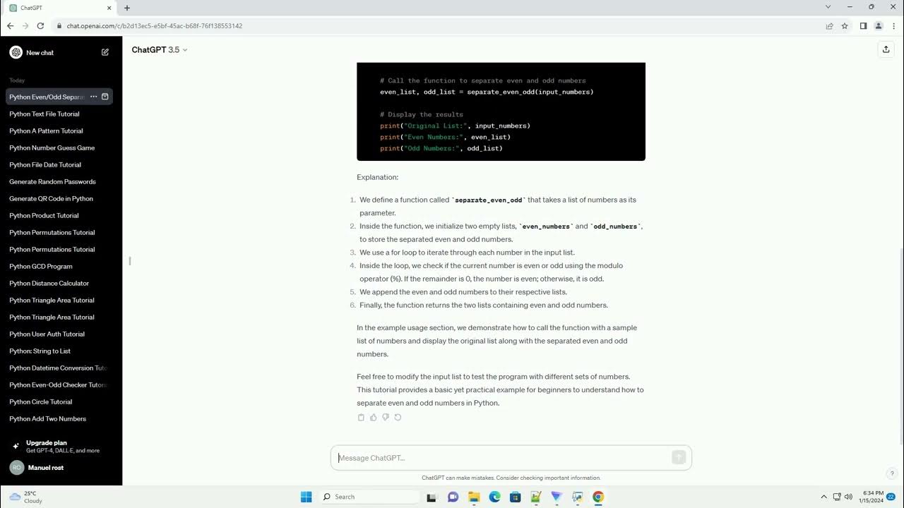 python program to separate even and odd numbers - YouTube