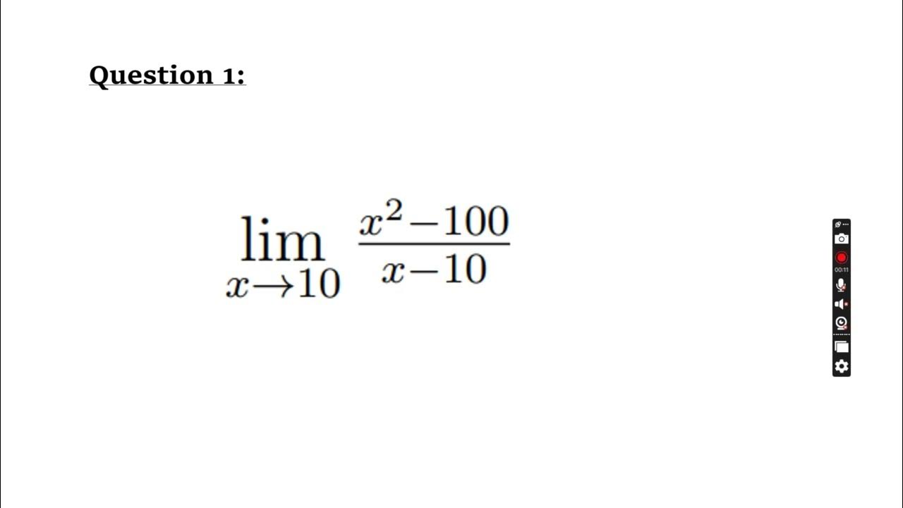 Limits - Basics - Question 1 - YouTube