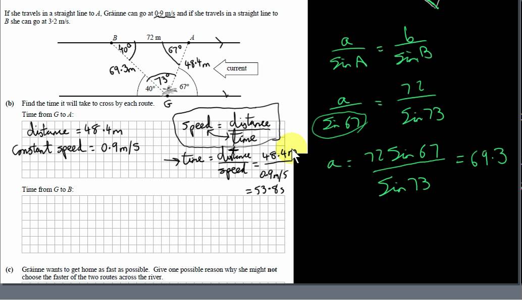 Trigonometry and Speed (OL Example) - YouTube