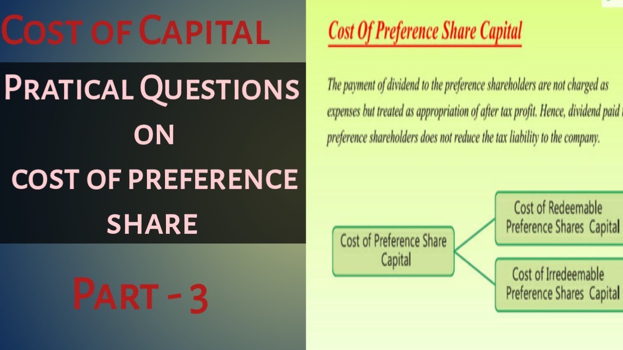 COST OF CAPITAL | COST OF PREFERENCE SHARES | PART - 3 | FINANCIAL ...