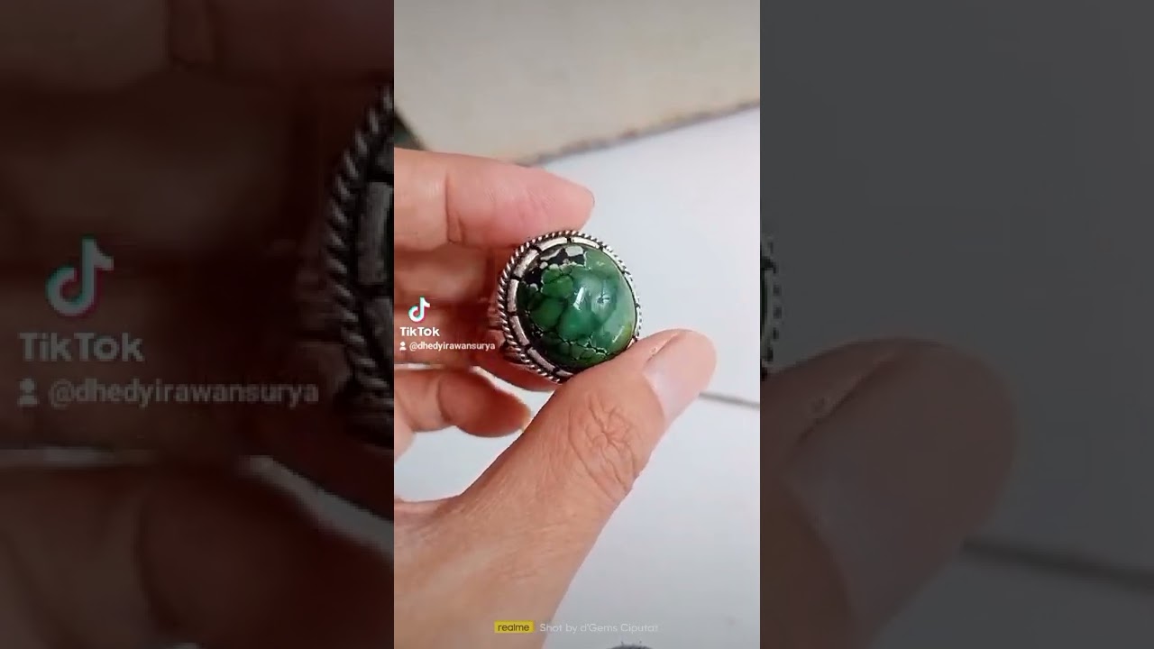 FS Batu Cincin Akik Permata Natural Turquoise Pirus Hijau Hubei Top ...