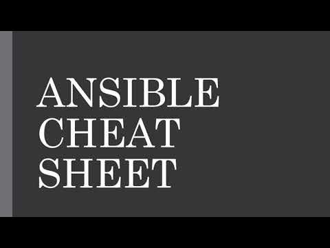Ansible Cheat Sheet Commands | Ansible | Devops - YouTube