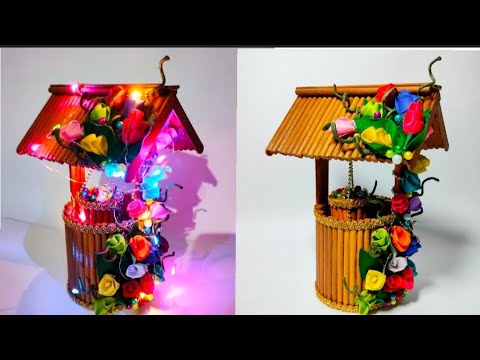 Easy Well Craft Ideas // DIY Well using Wooden Stick // Icecream stick ...