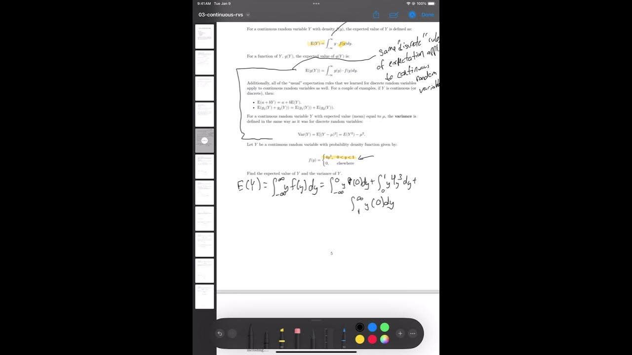 Class Prep 11: Expectation for Continuous Random Variables - YouTube