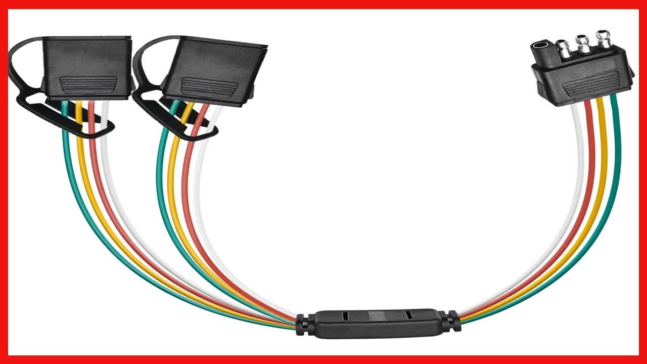 Nilight 4 Way Flat Trailer Y-Splitter Plug and Play Adapter Extension ...