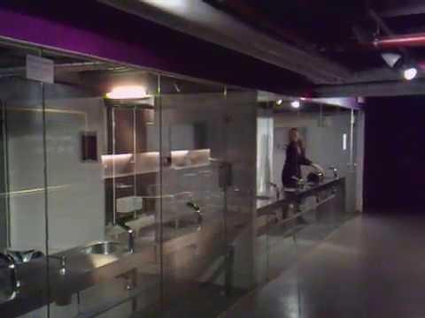 Toilet in helsinki with glass walls - YouTube