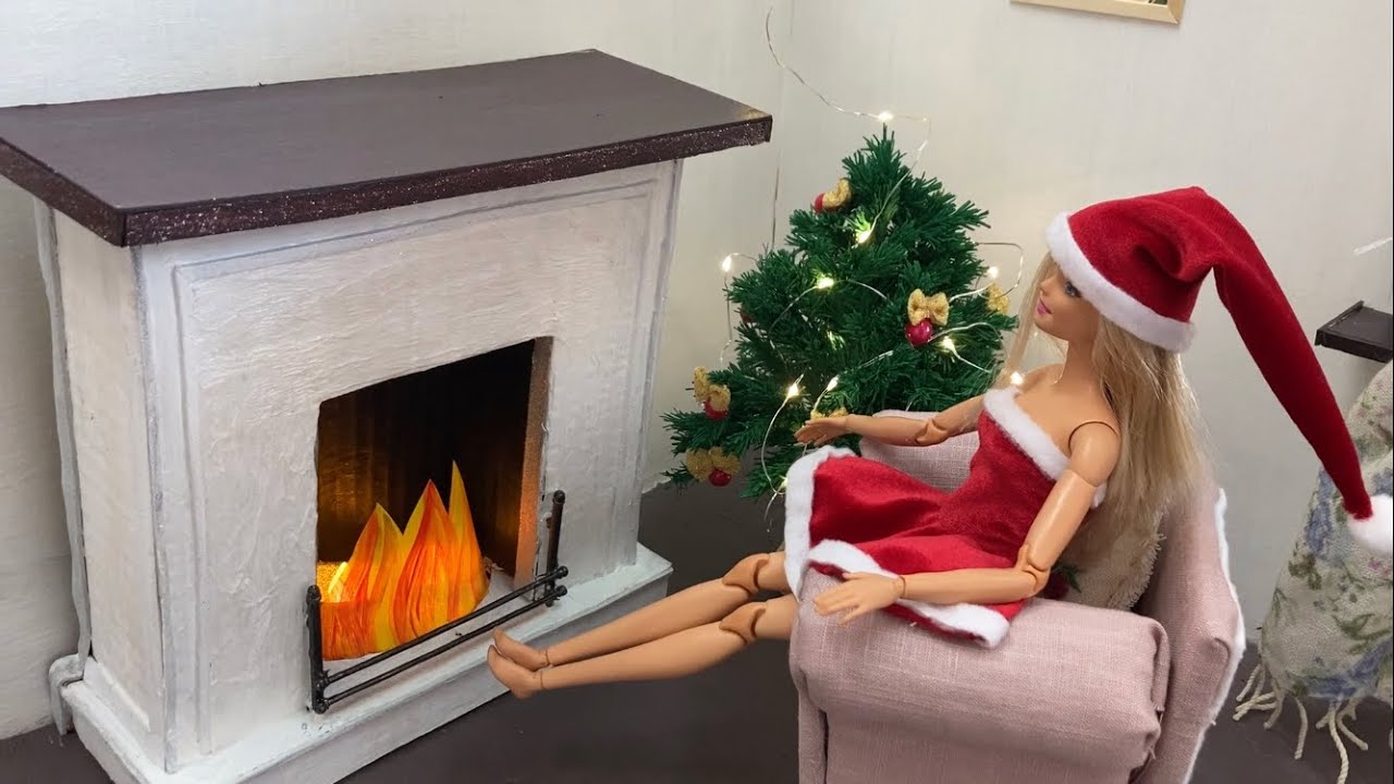 DIY: WONDERFUL FIREPLACE FOR BARBIE DOLL HOUSE / cardboard miniature ...
