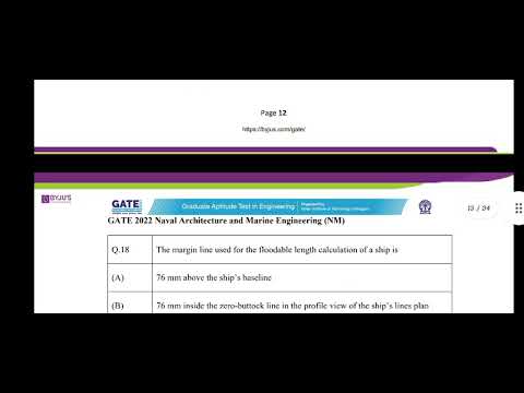 GATE 2022 NAVAL ARCHITECTURE & MARINE ENGINEERING QUESTION PAPER - YouTube