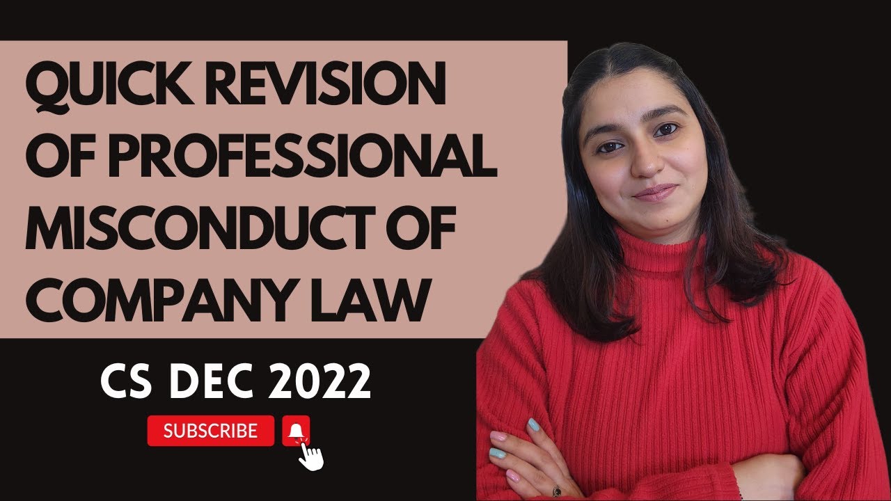 Quick Revision of Professional Misconduct (Part C) of Company Law - CS ...
