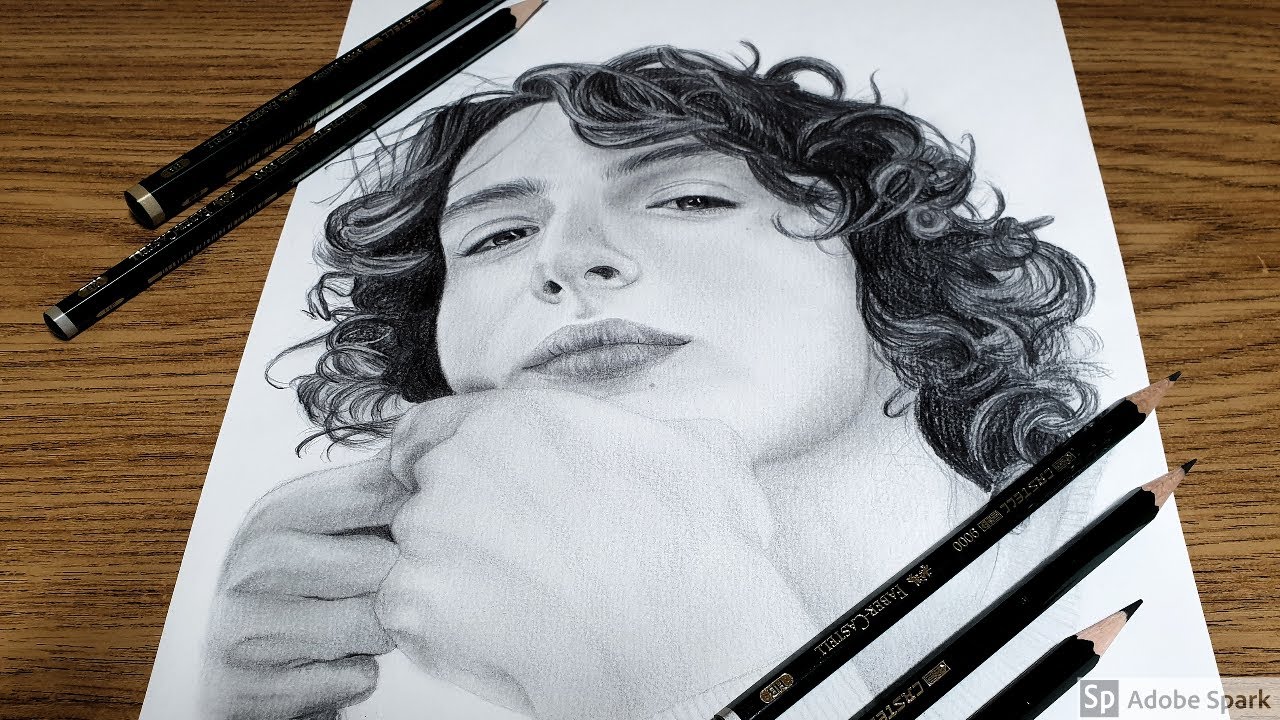 Finn Wolfhard Speed Drawing | Mike Stranger Things time-lapse Portrait ...