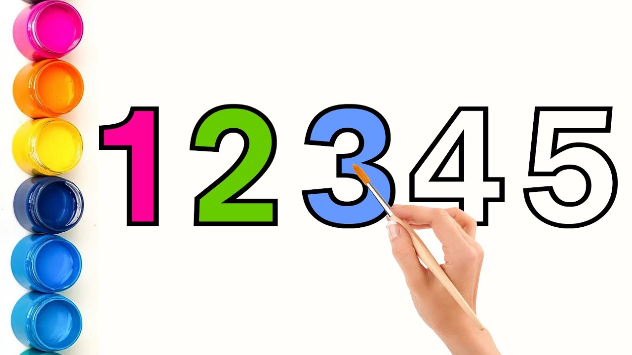 Learn numbers 123 | counting in English | 123 Numbers | coloring ...
