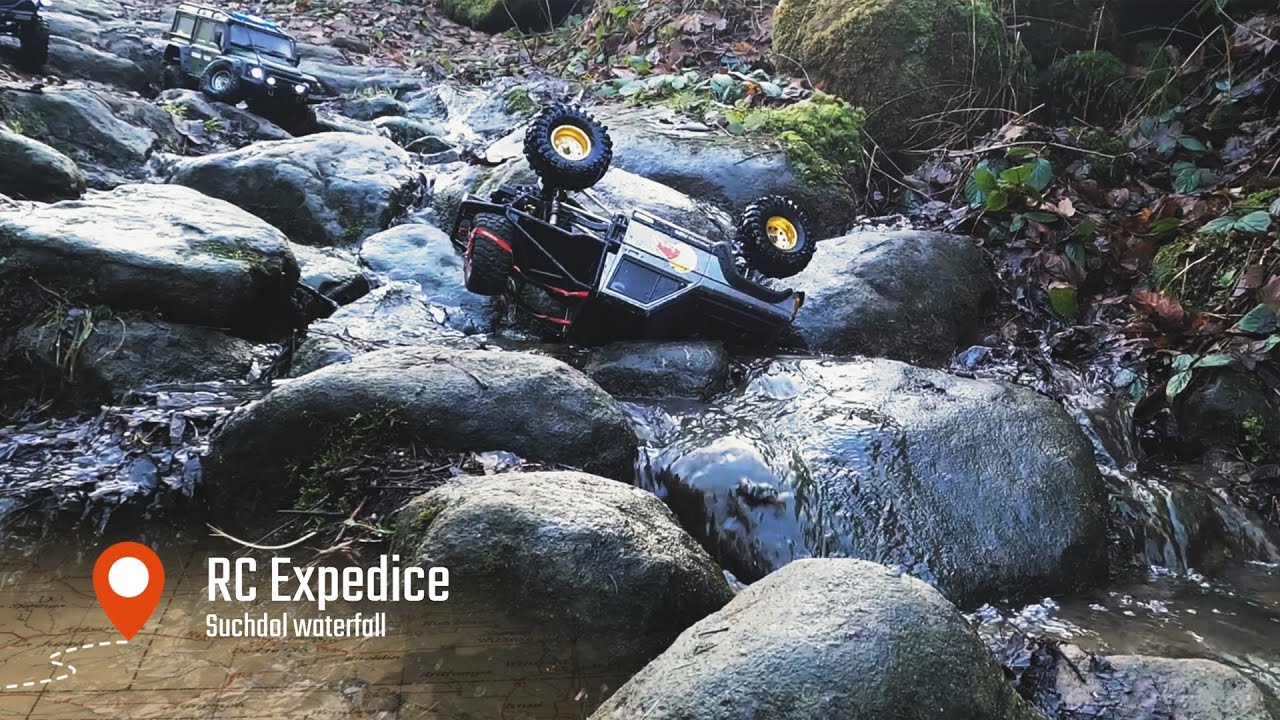 RC expedition - Waterfall rock & mud trial - YouTube