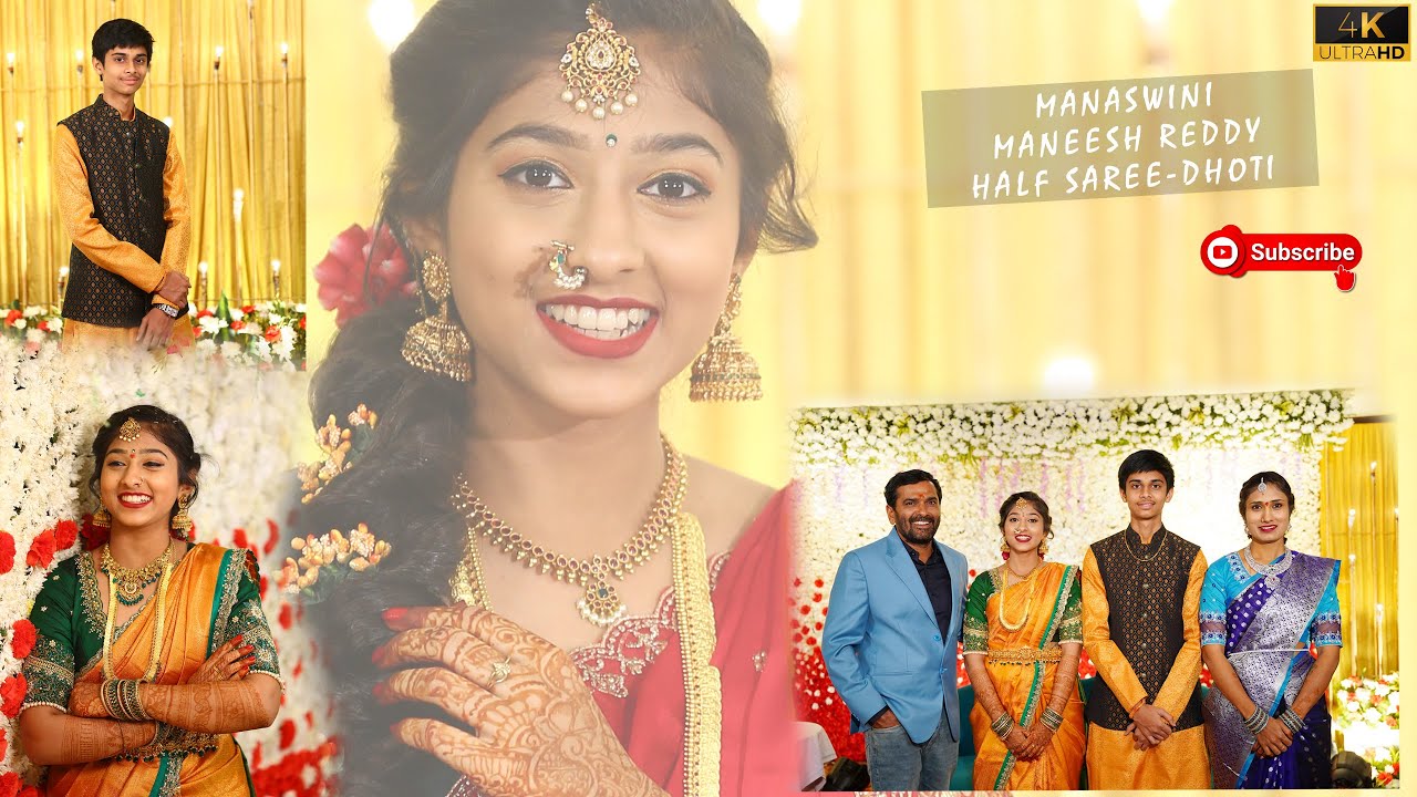 Manaswini Maneesh Reddy Half Saree Dhoti Ceremony || Best Cinematic ...