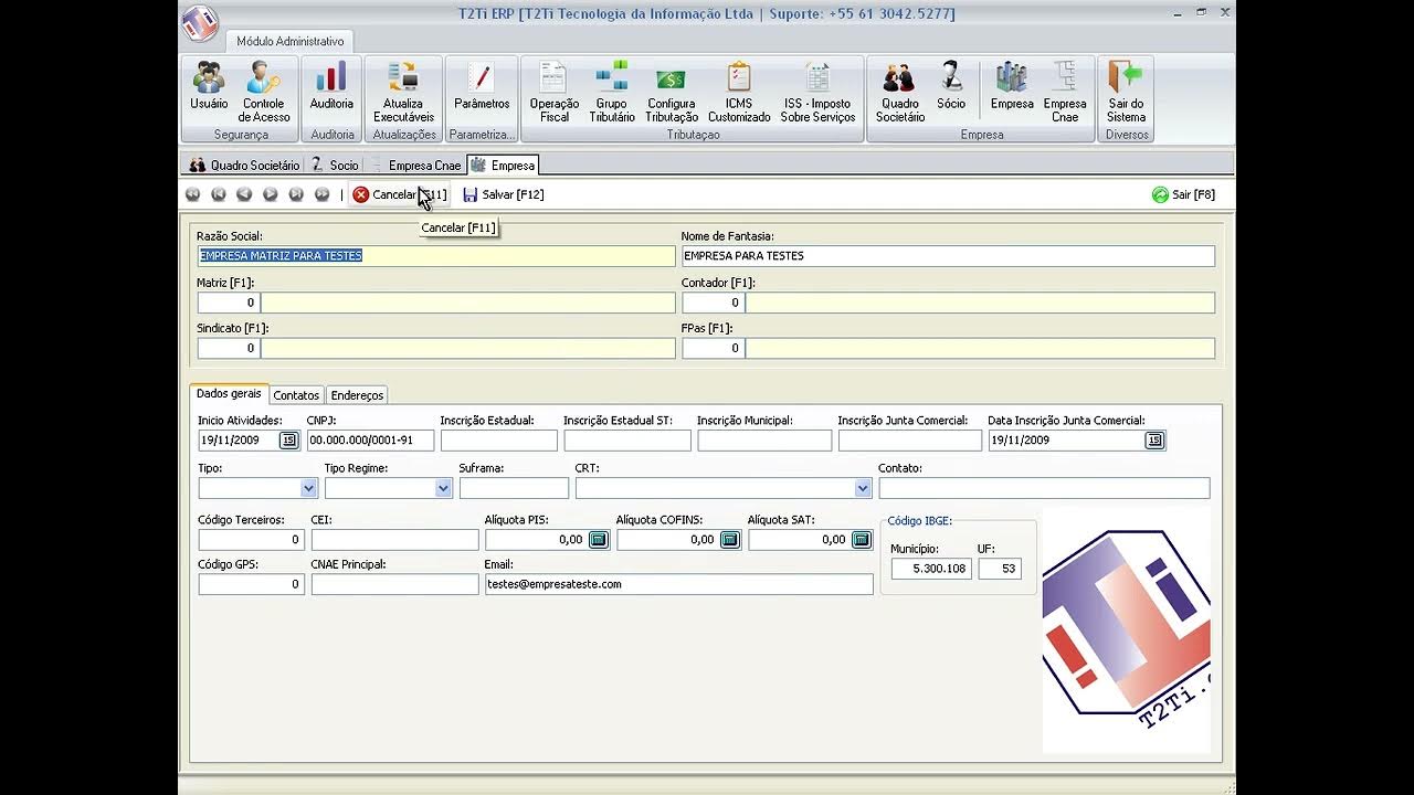ERP-Delphi - Adm-Cadastros Empresa - Video Aula 02 - Tour - YouTube