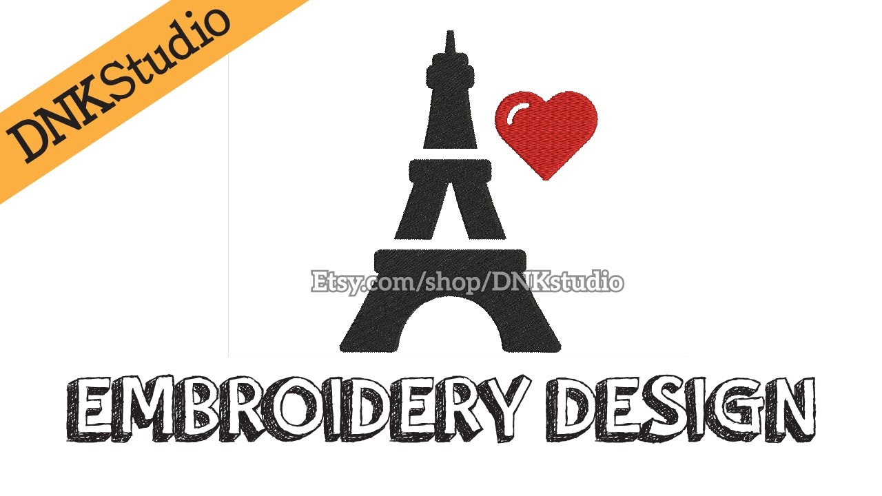 Paris Eiffel Tower Embroidery Design - YouTube