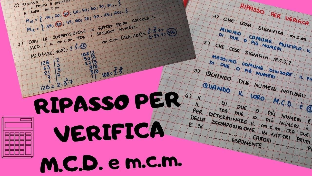 ESERCIZI in preparazione alla VERIFICA su mcm e MCD || prima media ...