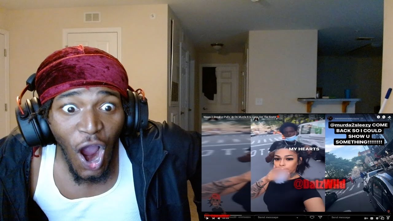 Murda B Getting Beat Up By Wawa 2 Sneakyy REACTION!! Pulled Up & Gives ...