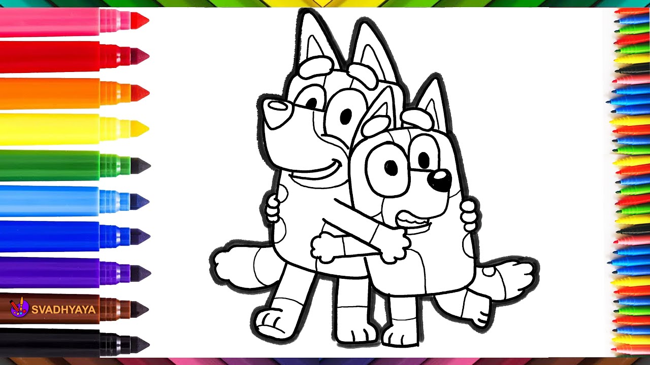 How To Draw Bluey and Bingo | Bluey - YouTube