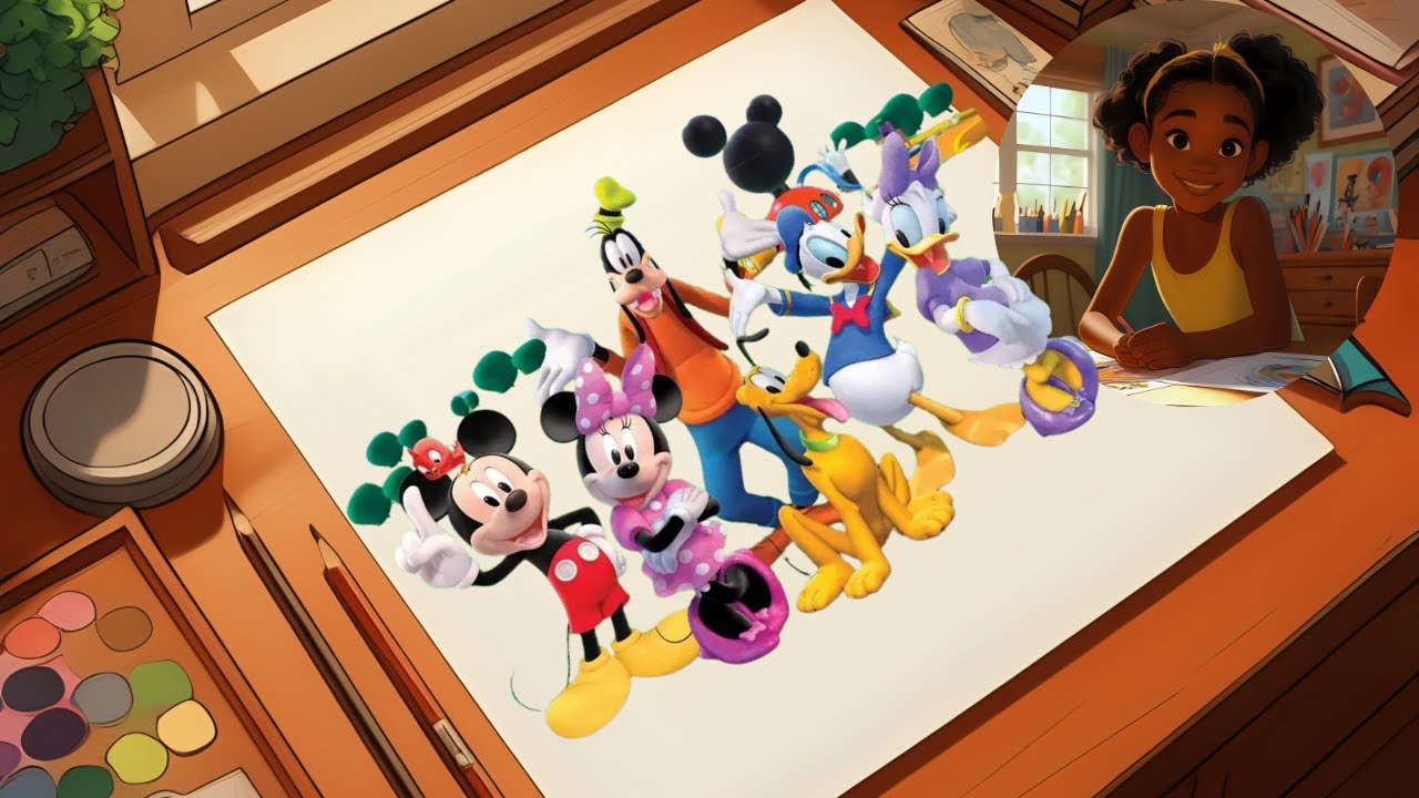 Mira doodles Mickey Mouse & friends while explaining the importance of problem solving! - YouTube