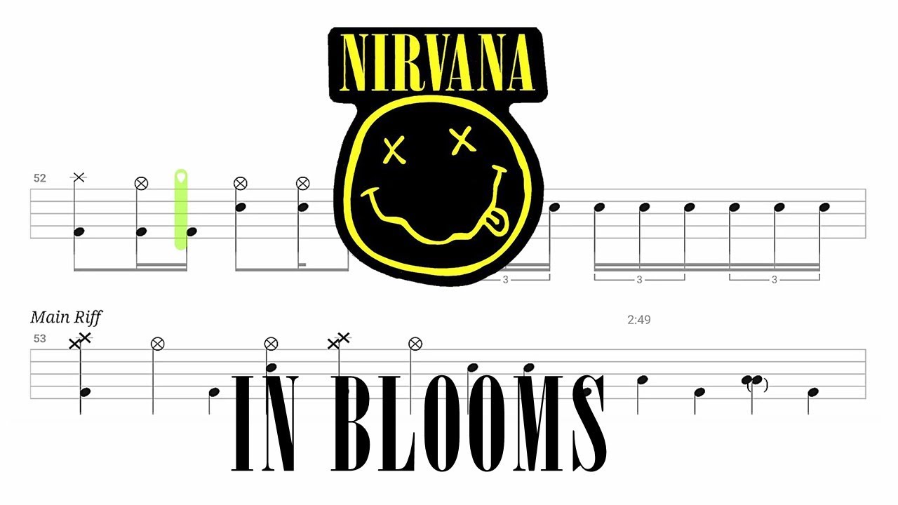 Nirvana - In Bloom (🔴 Drum Notation | Tutorial) @chamisdrums Bass Tabs ...
