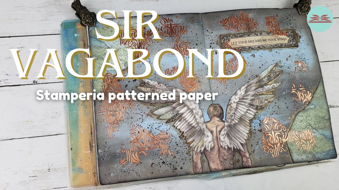 Mixed media art journal page using Sir Vagabond Stamperia patterned ...