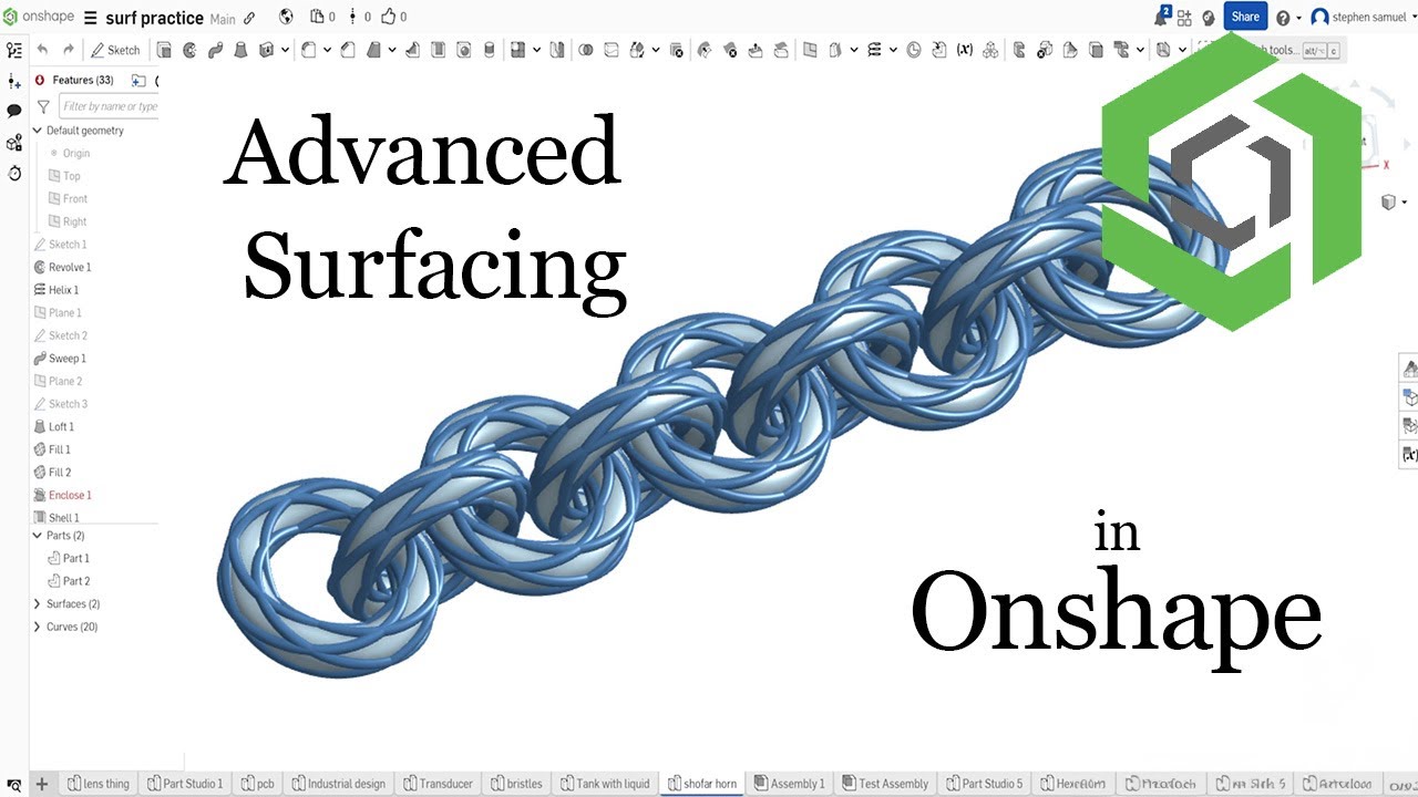 How to Create An Amazing Chain link in Onshape - Advanced Lesson ...