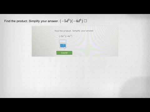 Find the product. Simplify your answer. (-5d^3)(-4d^4) square - YouTube